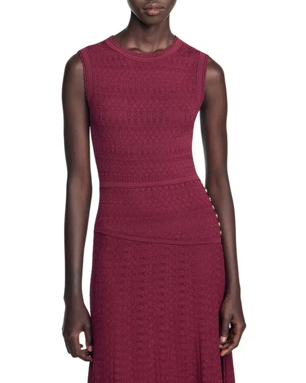 Sandro Samantha Pointelle Knit Maxi Dress