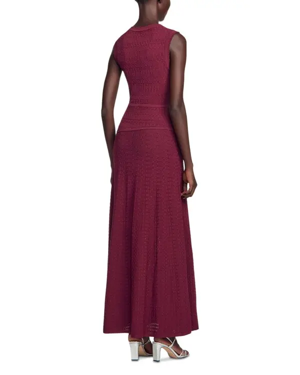 Sandro Samantha Pointelle Knit Maxi Dress