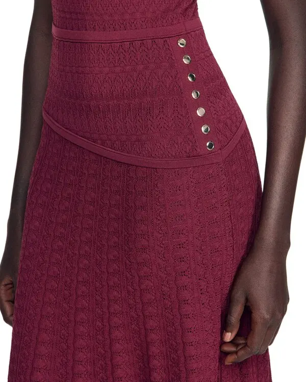 Sandro Samantha Pointelle Knit Maxi Dress