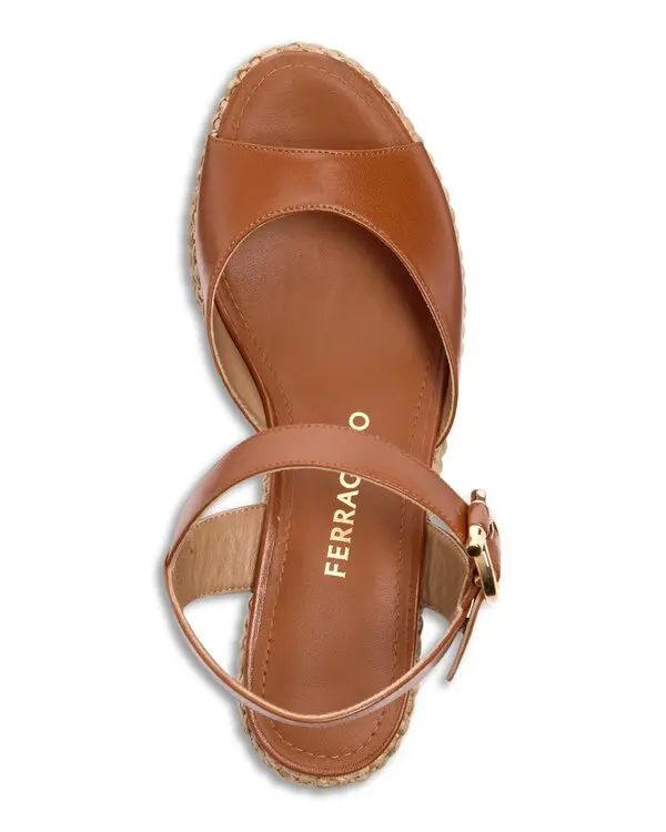 FERRAGAMO Leather Gancini Platform Sandals
