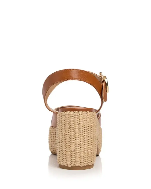 FERRAGAMO Leather Gancini Platform Sandals