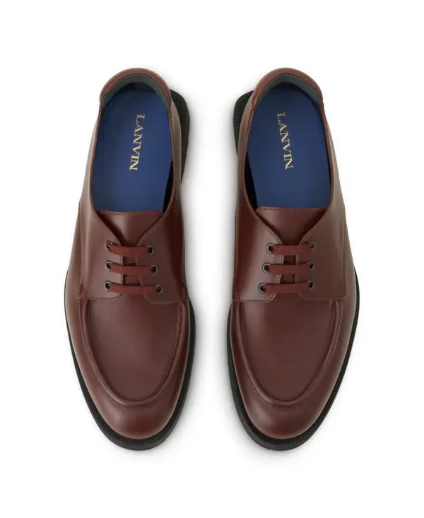 LANVIN Soft Leather Derby Shoes - Brown