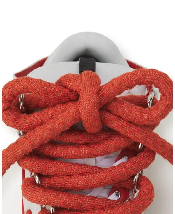 LANVIN Leather Curb Snake Sneakers - Black/orange