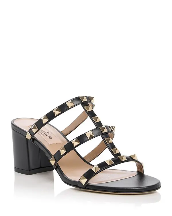 Valentino Garavani Rockstud Slide Sandals - Black