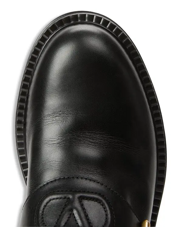 Valentino Garavani Vlogo Leather Buckled Booties