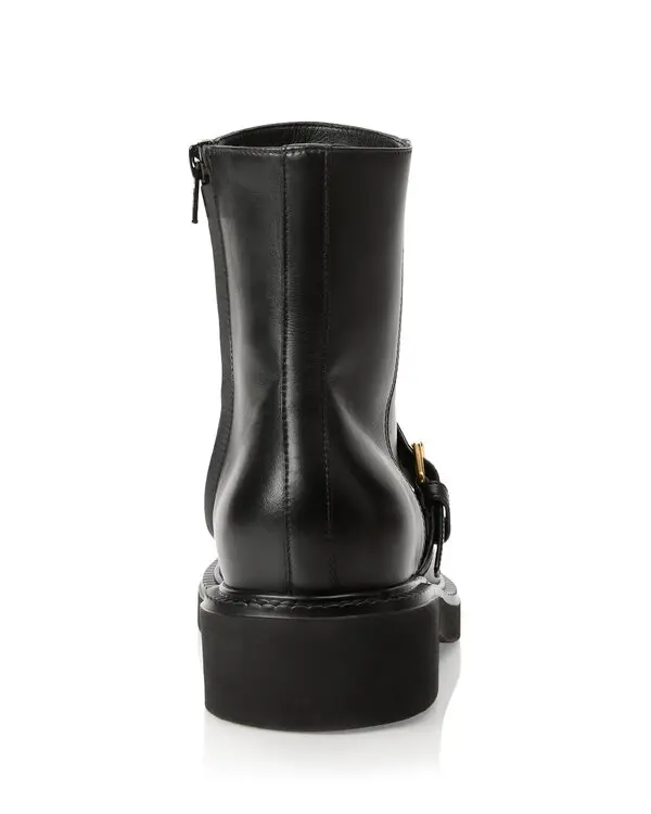 Valentino Garavani Vlogo Leather Buckled Booties
