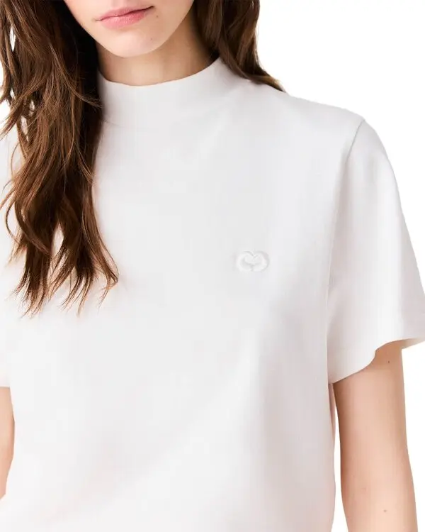 Maje Ticloud Cotton High Neck Tee