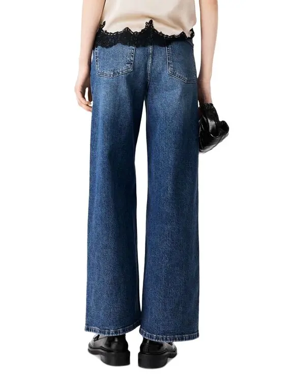 Maje Prairo High Rise Wide Leg Jeans
