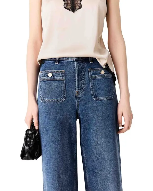 Maje Prairo High Rise Wide Leg Jeans
