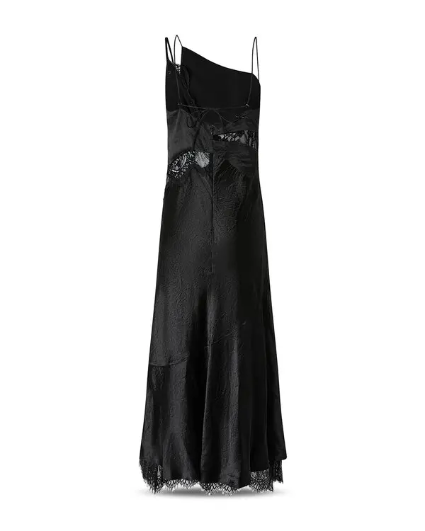 Pinko Ferrari Crepe Satin Maxi Dress - Black