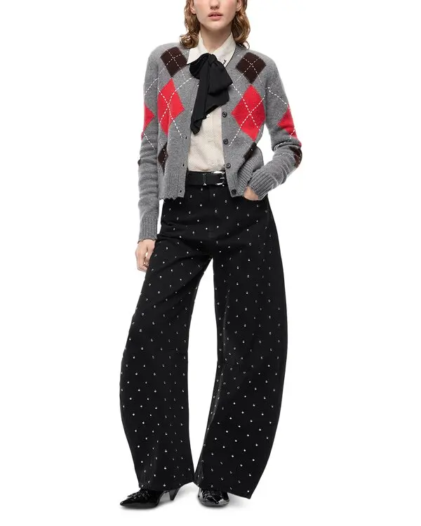 Pinko Cardiff Wool Argyle Cardigan