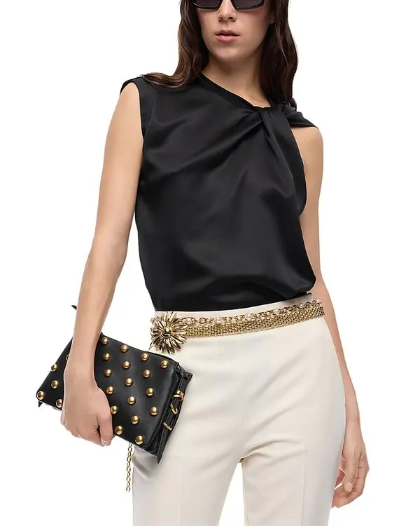 Pinko Smart Satin Asymmetric Blouse - Black