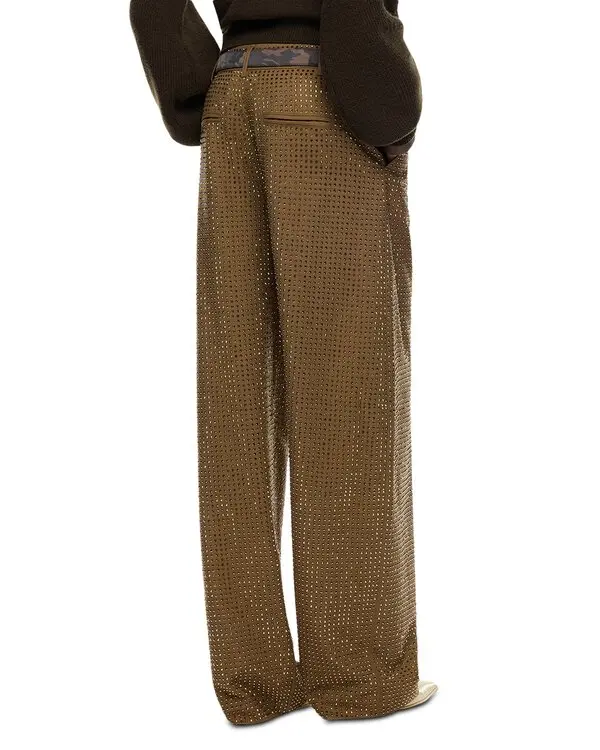 Pinko Solopaca Embellished Wide Leg Trousers