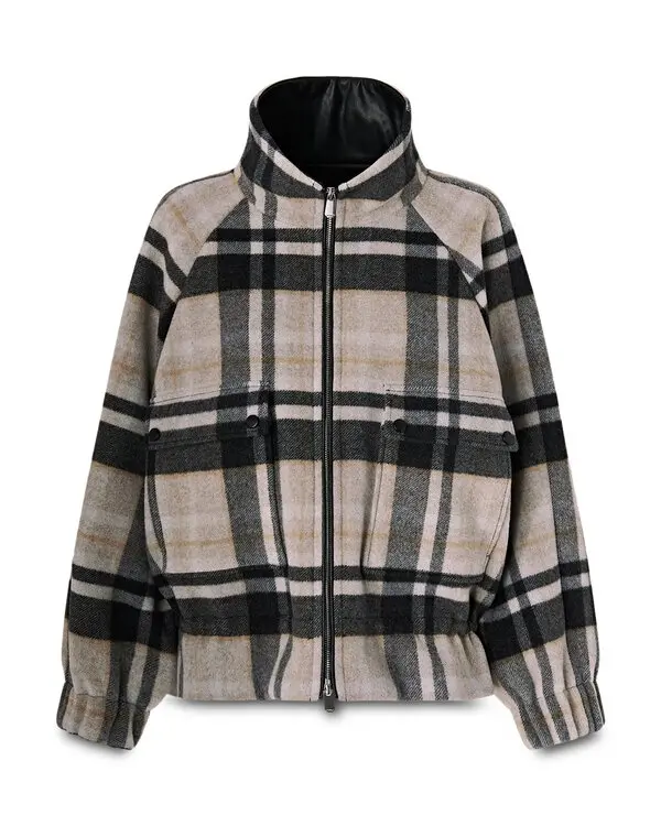 Pinko Borragine Wool Blend Double Cloth Blouson Jacket