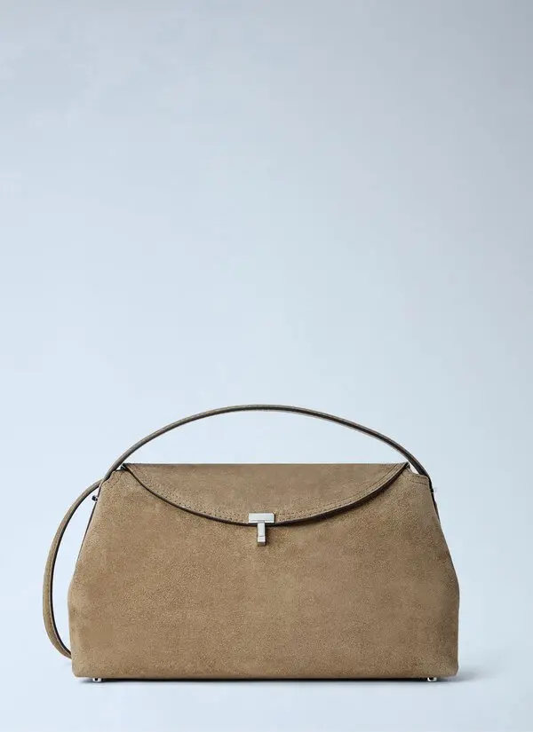 TOTEME T-lock Suede Top Handle Handbag