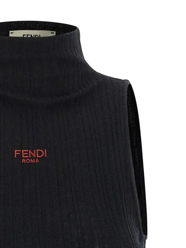 Fendi Logo Cotton Tank Top