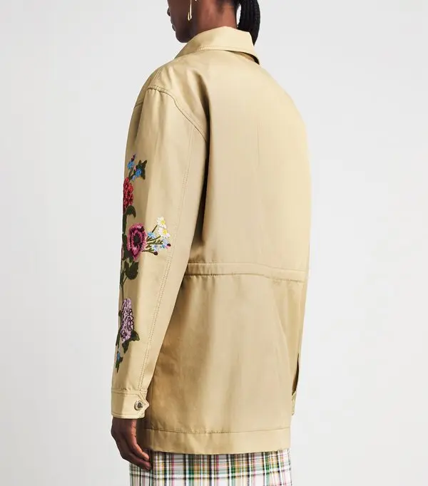 Carolina Herrera Embroidered Trench Coat