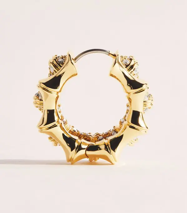 Eddie Borgo Plated Pavé Bambù Hoop Earrings