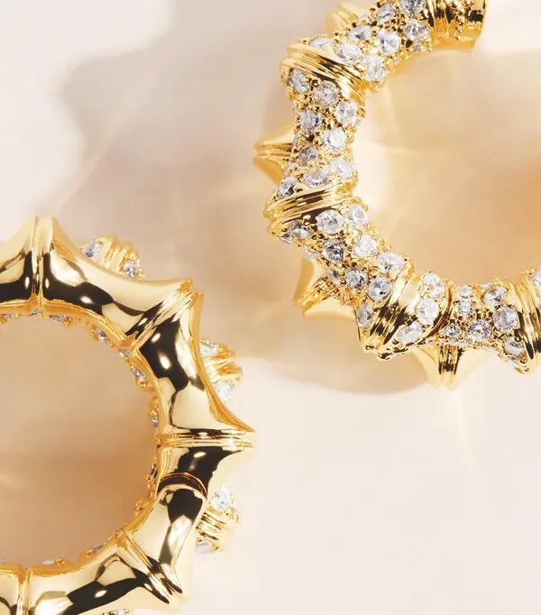 Eddie Borgo Plated Pavé Bambù Hoop Earrings