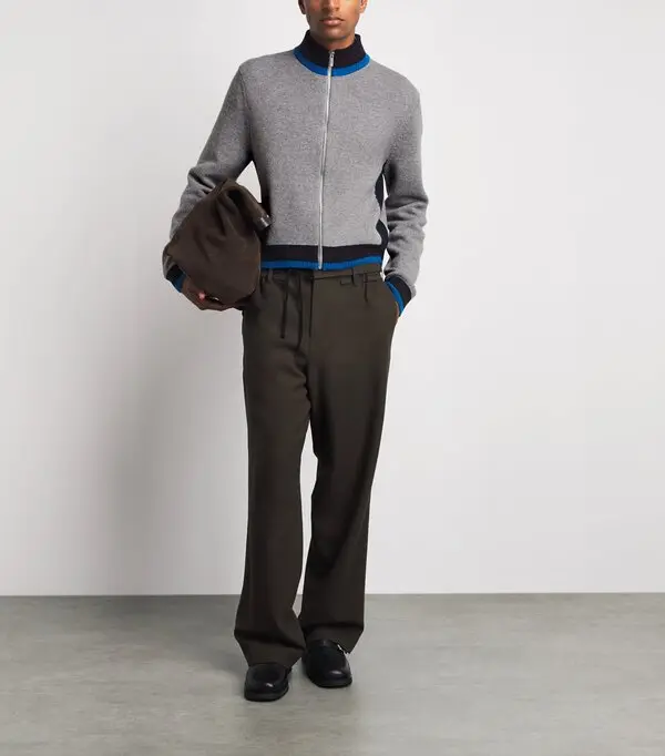SYSTEM Wool-cotton Zip-up Cardigan