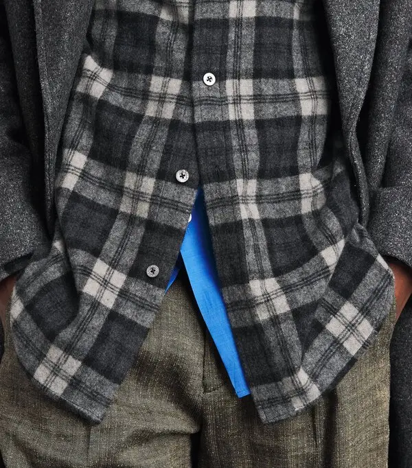 SYSTEM Wool-blend Check Shirt
