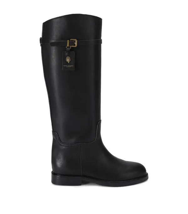 Kurt Geiger Leather Sloane Riding Boots - Black