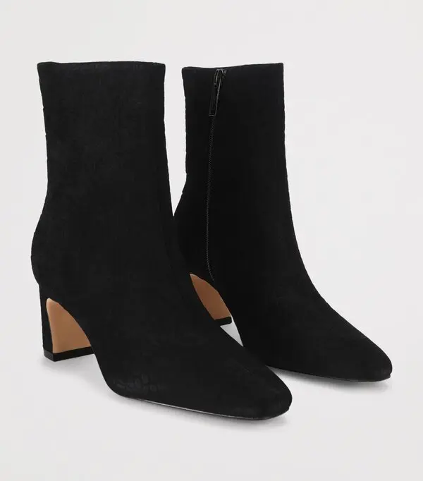 Kurt Geiger Suede Croc Print Billy Ankle Boots
