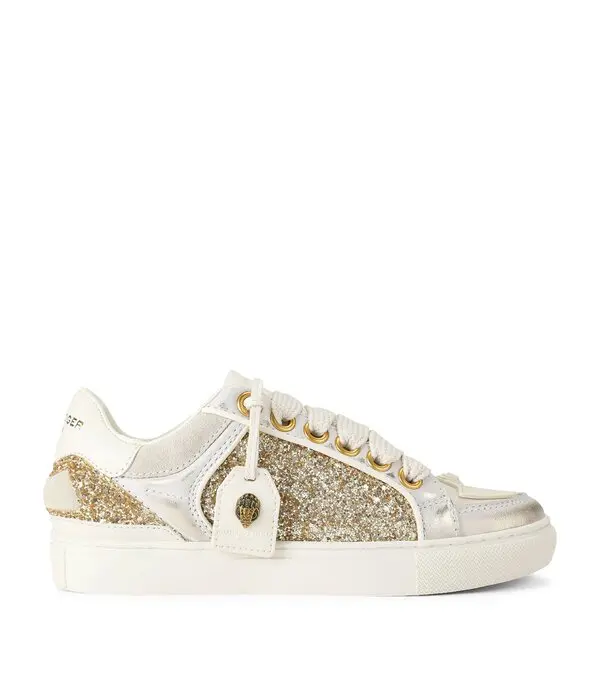 Kurt Geiger Glitter Southbank Tag Sneakers - Gold