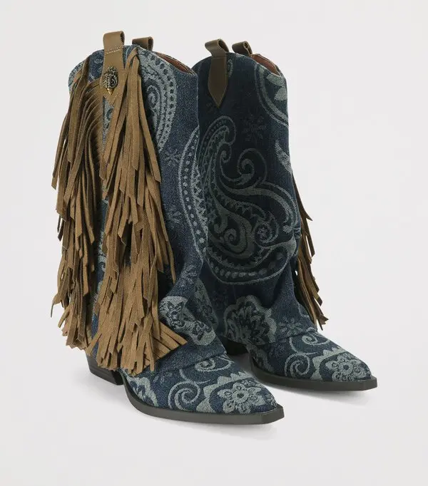 Kurt Geiger Gaiter Fringe Cowboy Boots