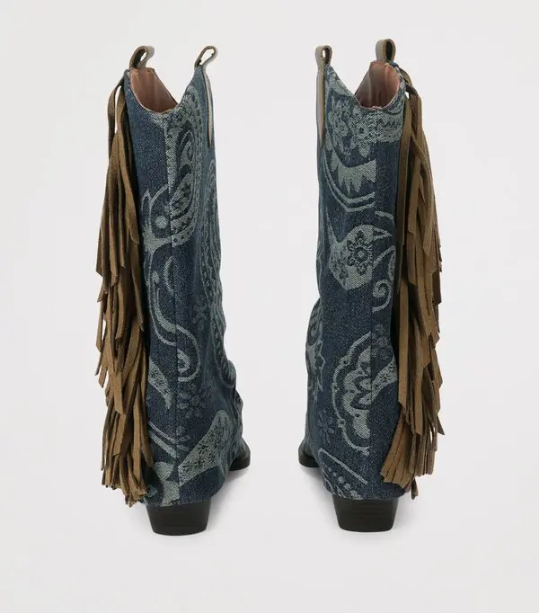 Kurt Geiger Gaiter Fringe Cowboy Boots
