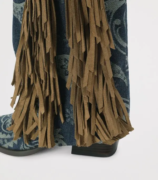 Kurt Geiger Gaiter Fringe Cowboy Boots