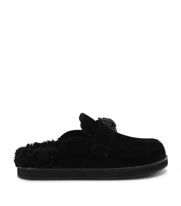 Kurt Geiger Suede Eagle Clog Mules - Black