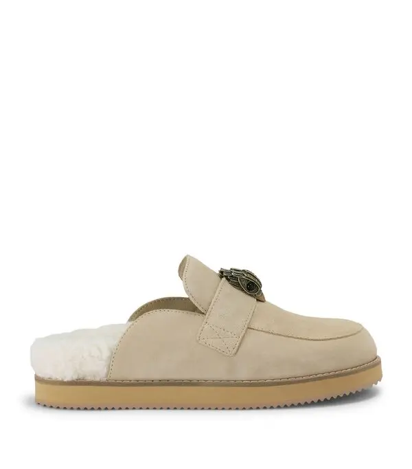 Kurt Geiger Suede Eagle Clog Mules - Beige