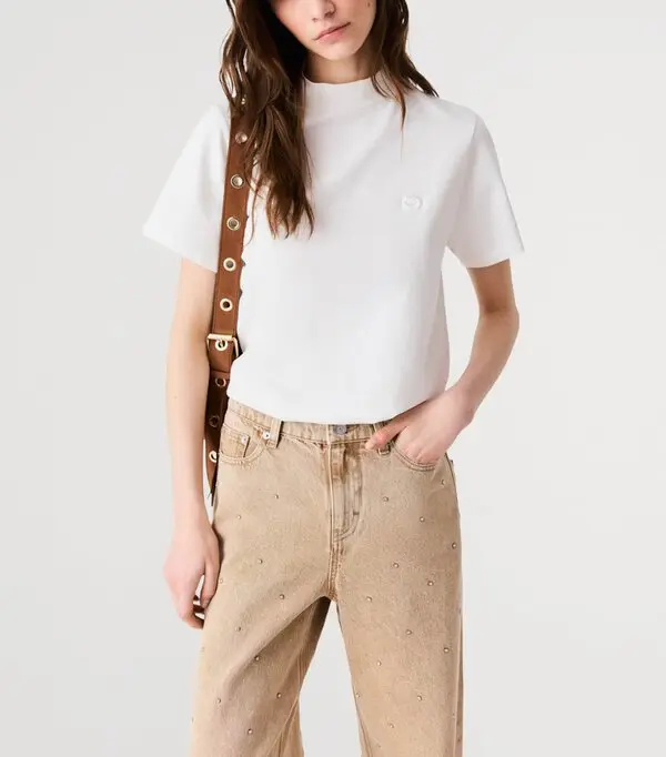 Maje Funnel-neck Zipped T-shirt