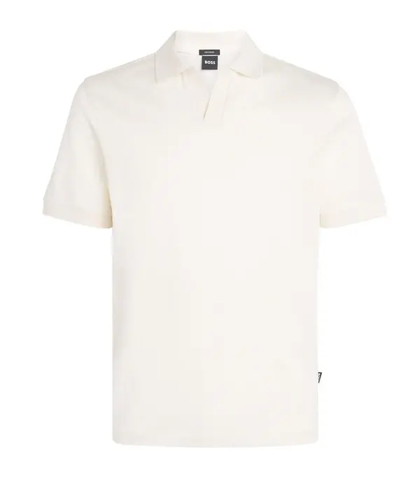 BOSS Cotton Jacquard Open-neck Polo Shirt