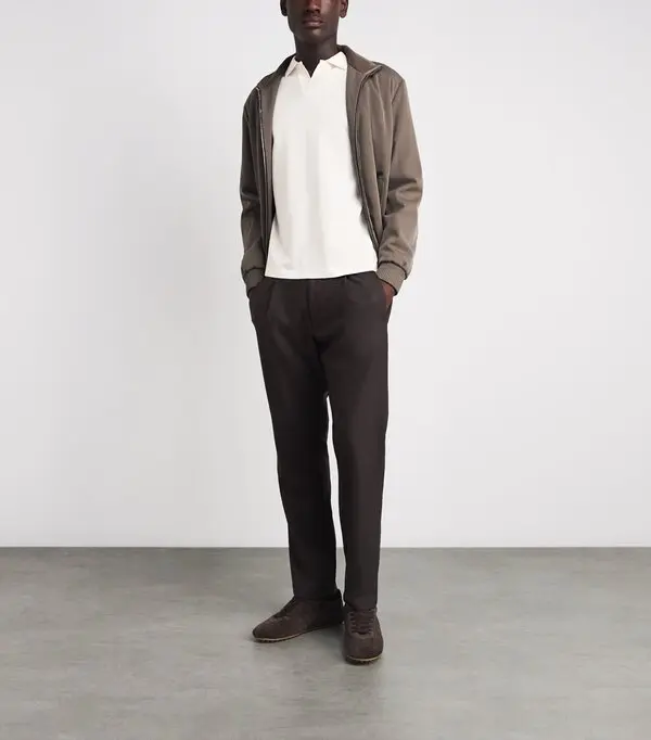BOSS Cotton Jacquard Open-neck Polo Shirt