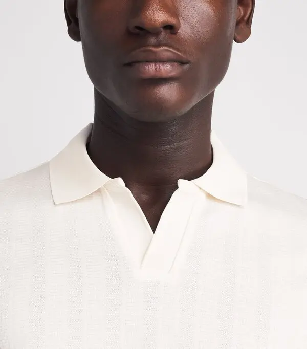 BOSS Cotton Jacquard Open-neck Polo Shirt