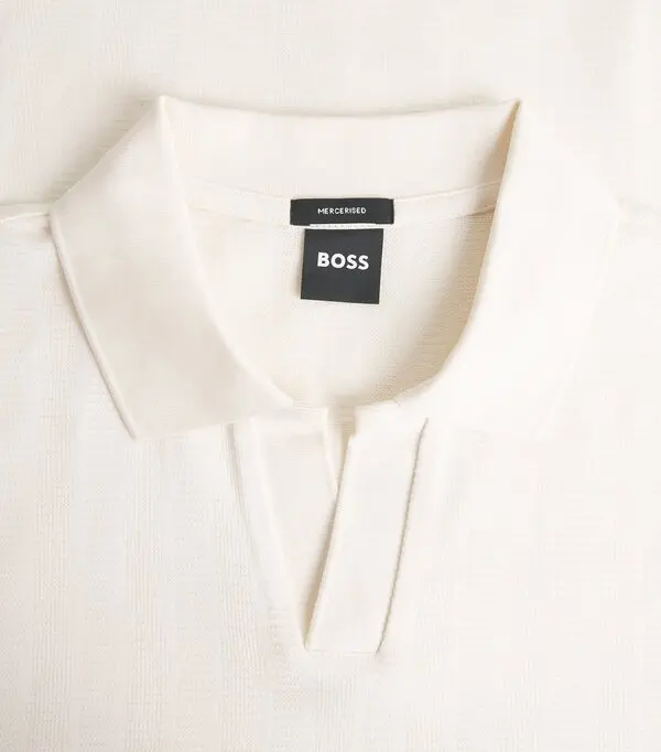 BOSS Cotton Jacquard Open-neck Polo Shirt