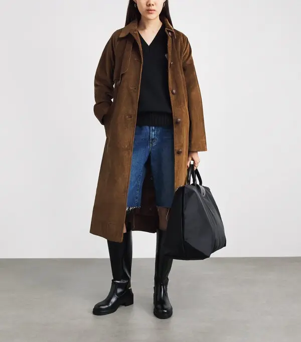 Barbour Corduroy Antonella Trench Coat - Brown