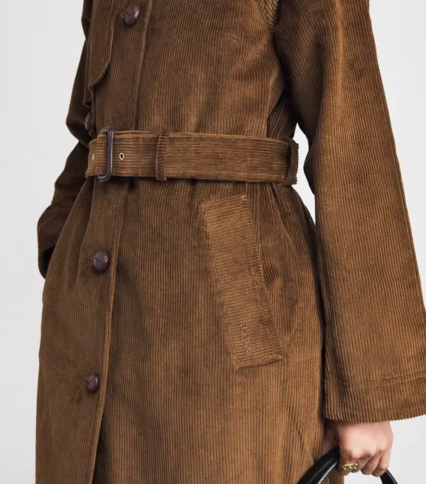Barbour Corduroy Antonella Trench Coat - Brown