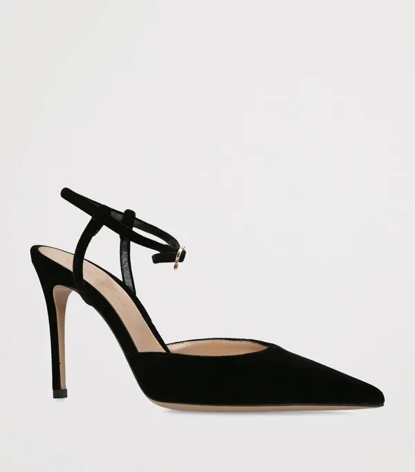 GIANVITO ROSSI Velvet Slingback Pumps 95