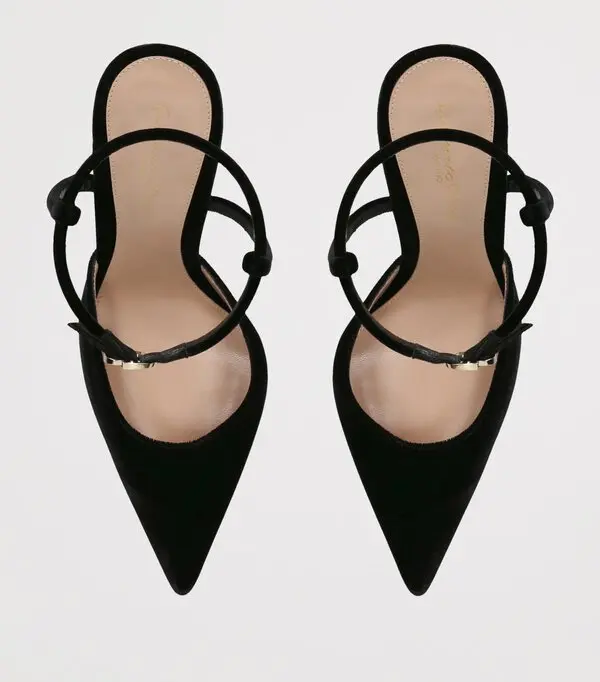 GIANVITO ROSSI Velvet Slingback Pumps 95