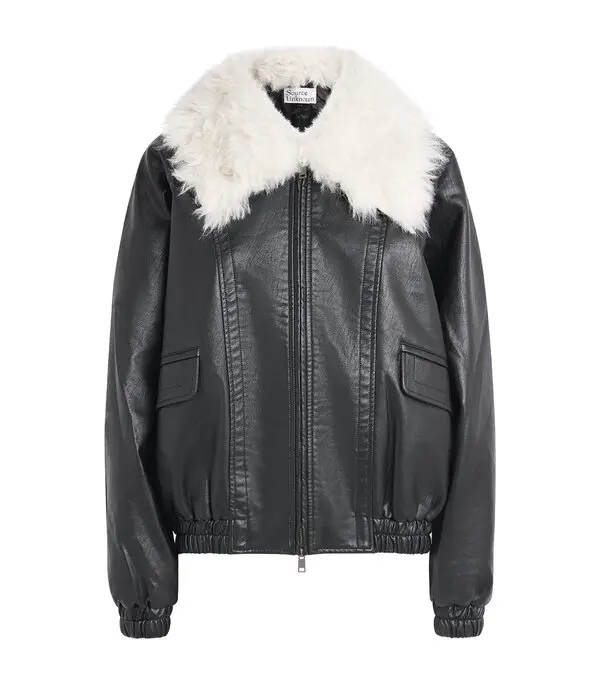 Source Unknown Faux Fur-collar Rioni Bomber Jacket