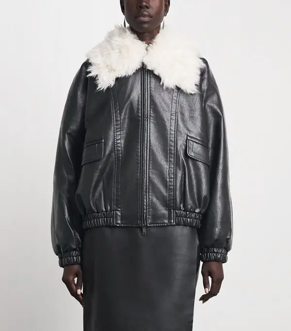 Source Unknown Faux Fur-collar Rioni Bomber Jacket