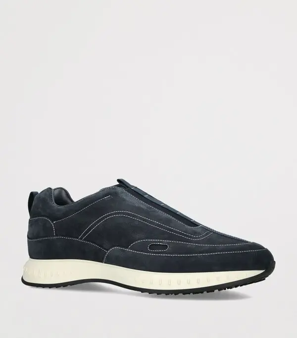John Lobb Nubuck Leather Stream Elastic Sneakers