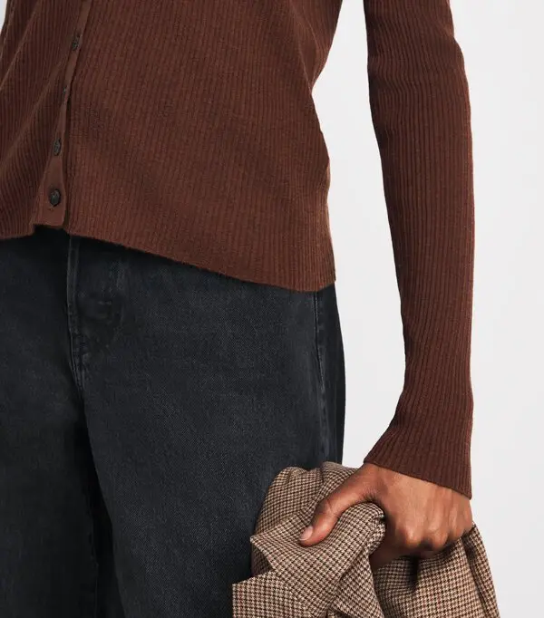 ME+EM Merino Wool-cashmere Slim Cardigan