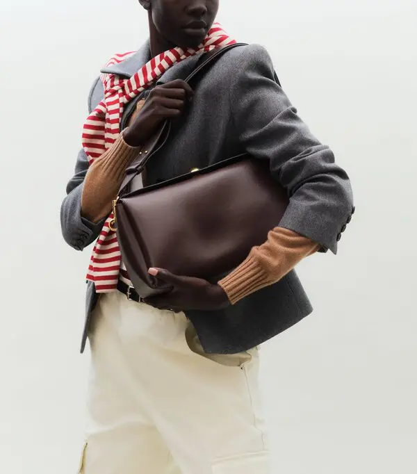 AMI Paris Medium Leather Carrousel Shoulder Bag