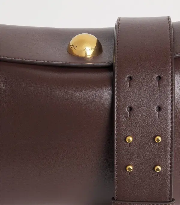 AMI Paris Medium Leather Carrousel Shoulder Bag