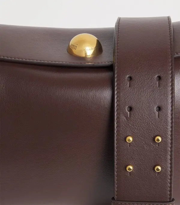 AMI Paris Medium Leather Carrousel Shoulder Bag