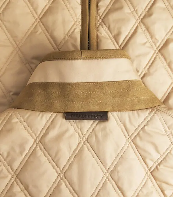 Purdey Suede-trim Quilted Gilet